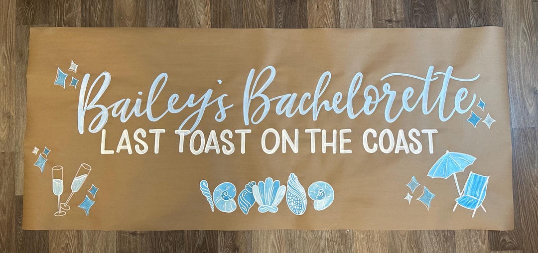 CUSTOM Hand-painted Event Banner, Engagement Party, Bachelorette - Etsy