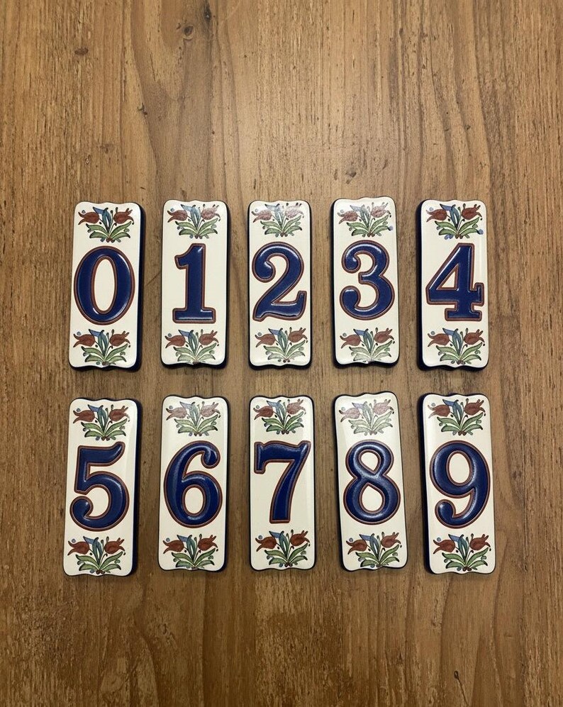 Ceramic House Number / Door Number / Address Plaque / Sign Numbers - Etsy