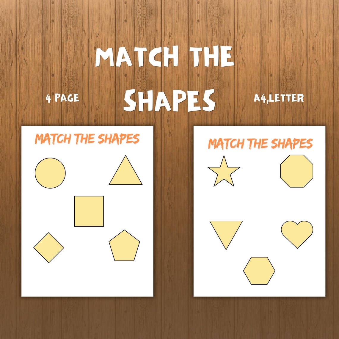 Printable Shape Matching Activity for Kids Kids Shape Matching Activity ...