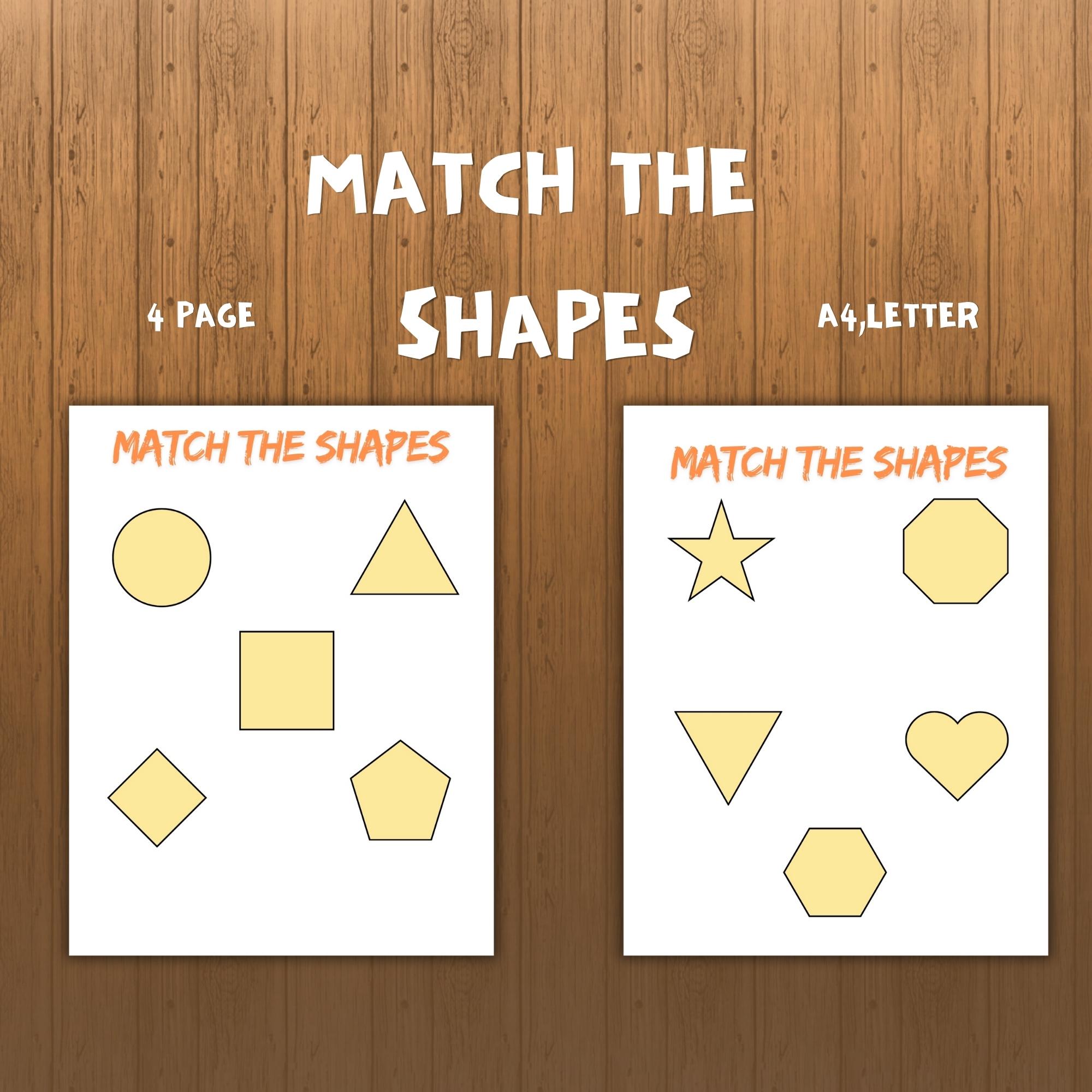 Printable Shape Matching Activity for Kids Kids Shape Matching Activity ...
