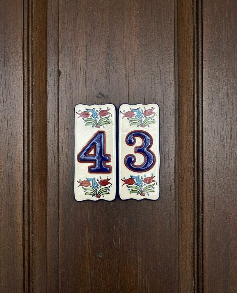 Ceramic House Number / Door Number / Address Plaque / Sign Numbers - Etsy