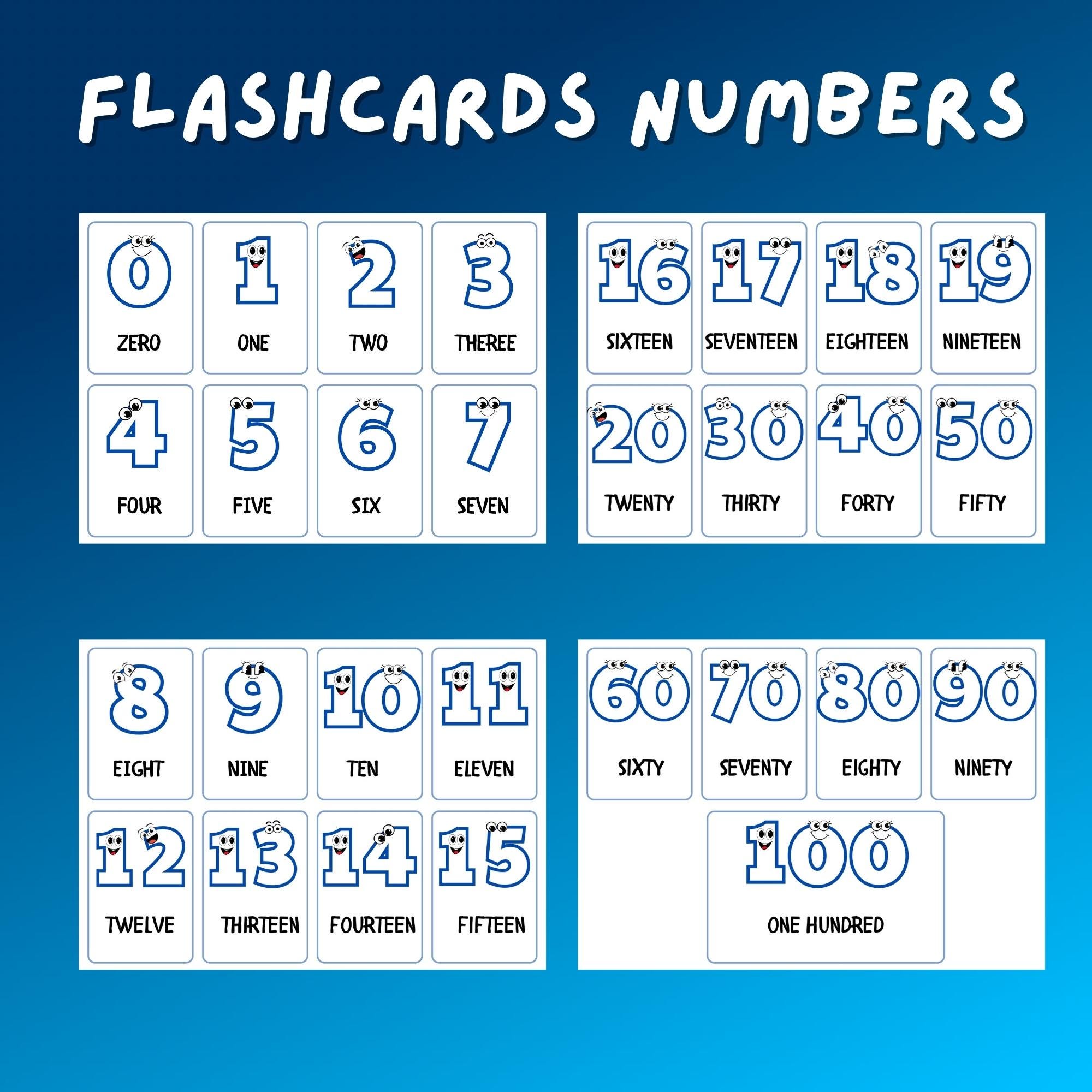 Printable Number Flashcards Kids Number Flashcards - Etsy