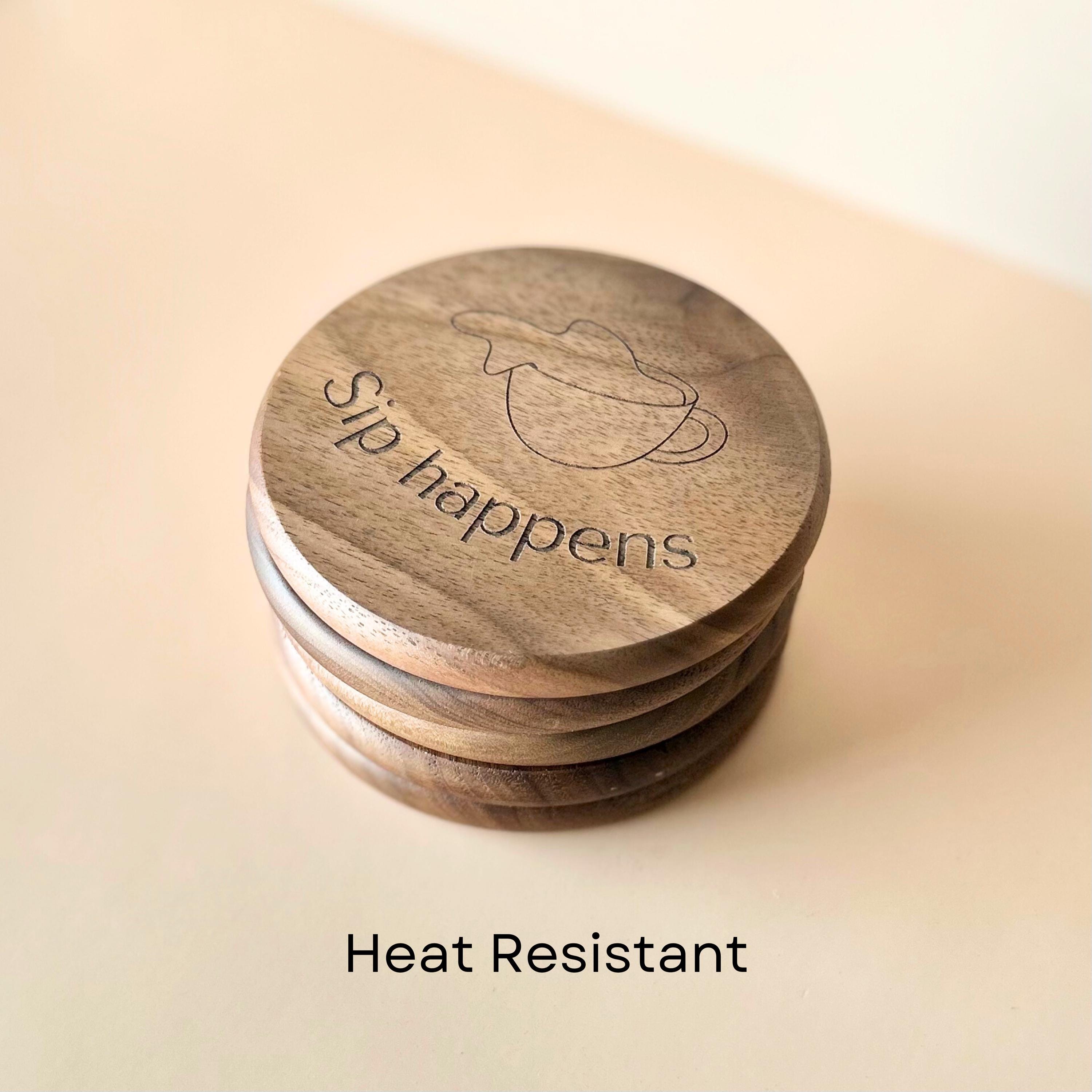 Personalized Wooden Engraved Coaster Sets Custom Drink Coasters ...