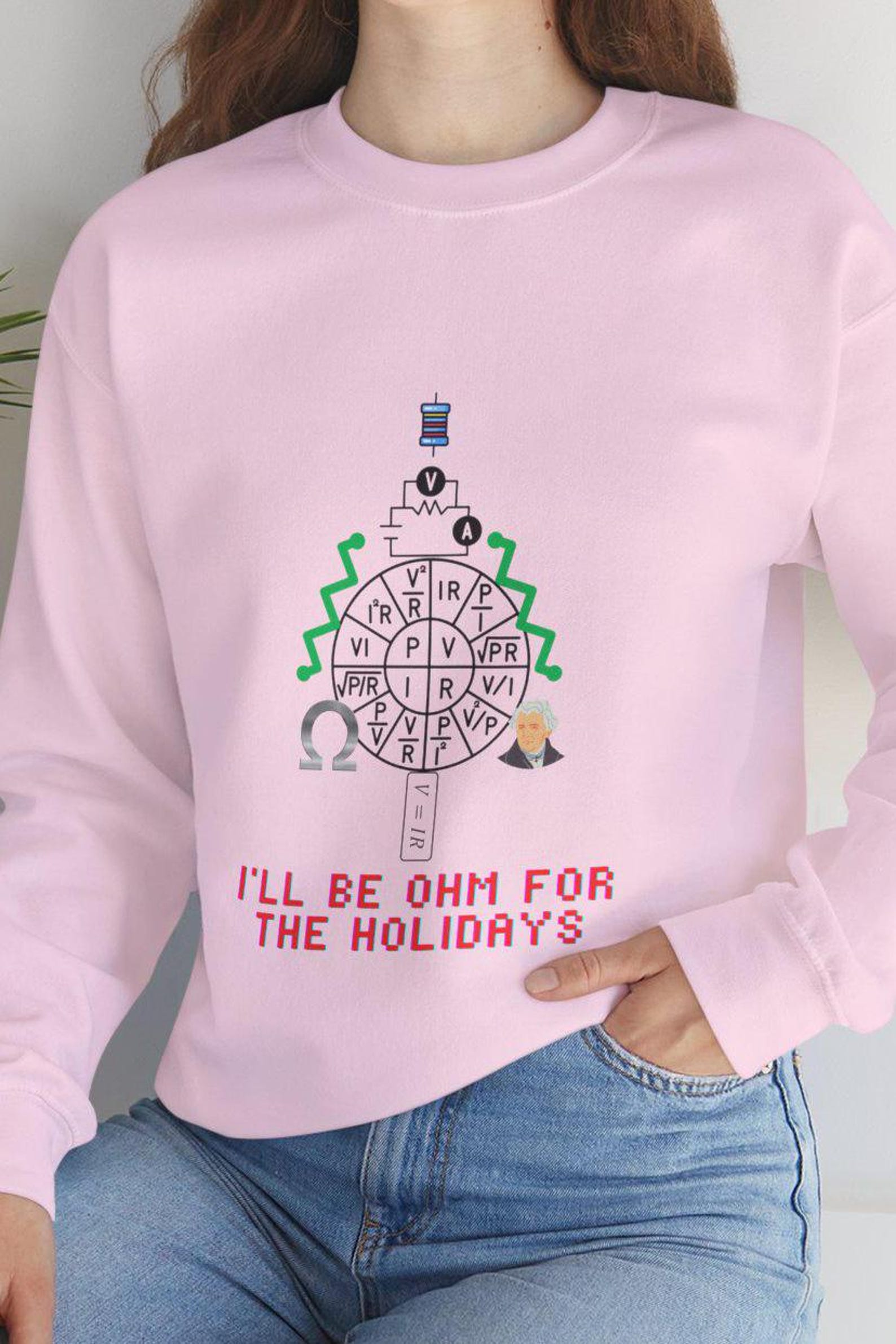 Science Christmas Ohm Ugly Sweater Sweatshirt Funny Nerd Teacher ...