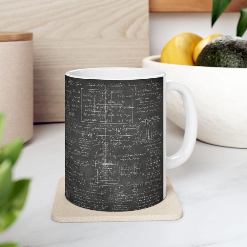 Handwritten Equations Mug Blackboard Chalkboard Formula Ceramic Mug ...