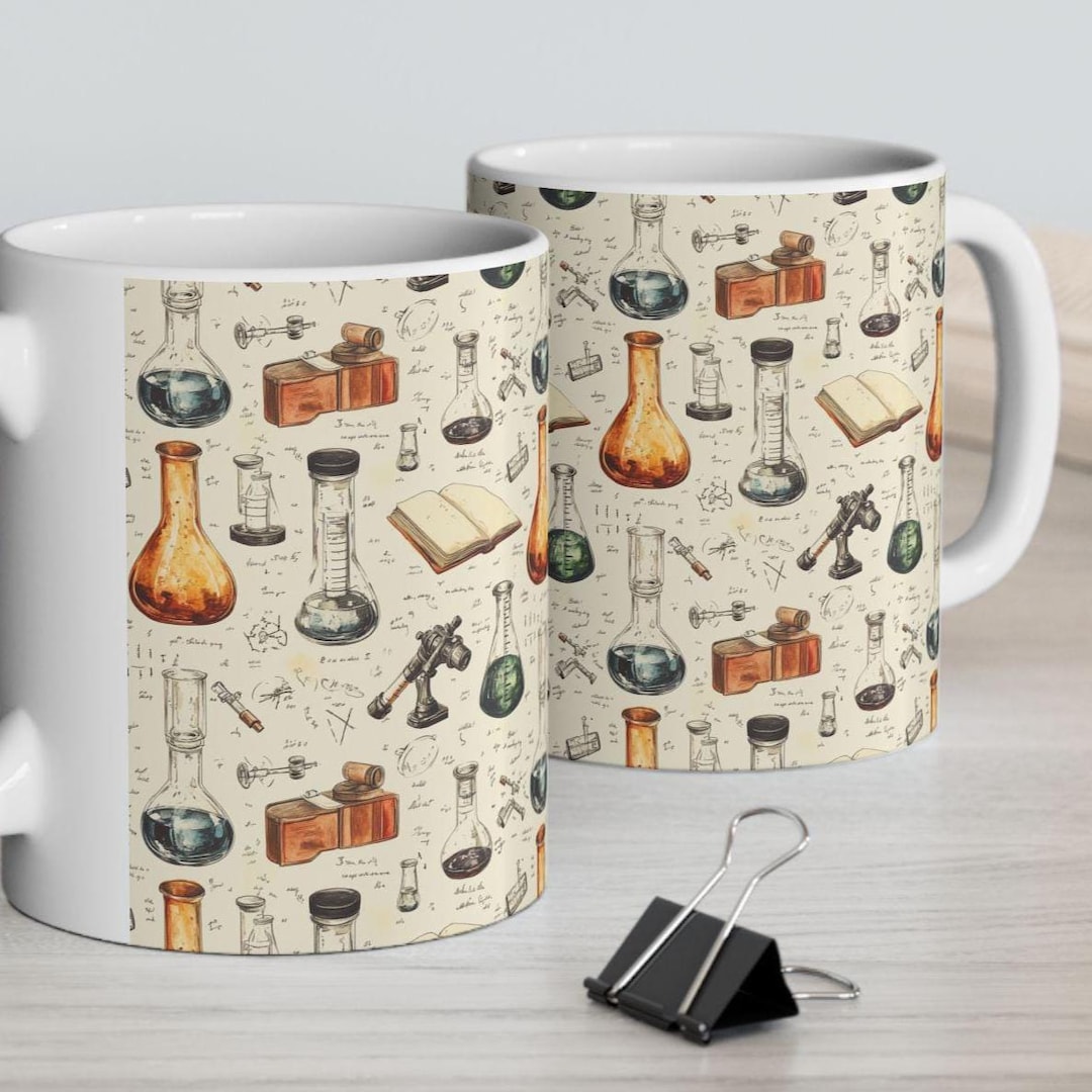Vintage Chemistry Mug Science Lab Beakers and Flasks Ceramic Cup ...