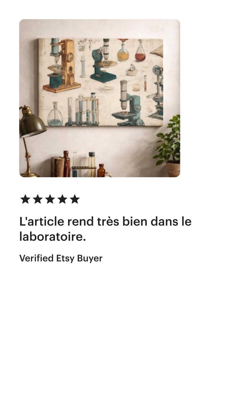 Vintage Microscope Laboratory Glassware Matte Canvas Scientific ...