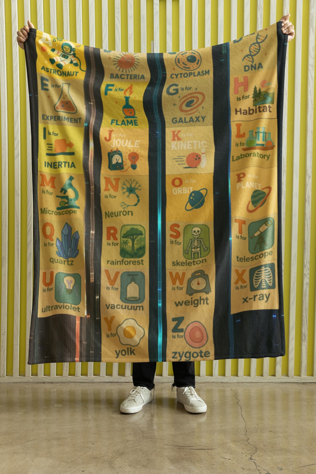 Science Alphabet Blanket for Kids A to Z STEM Learning Gift Biology ...