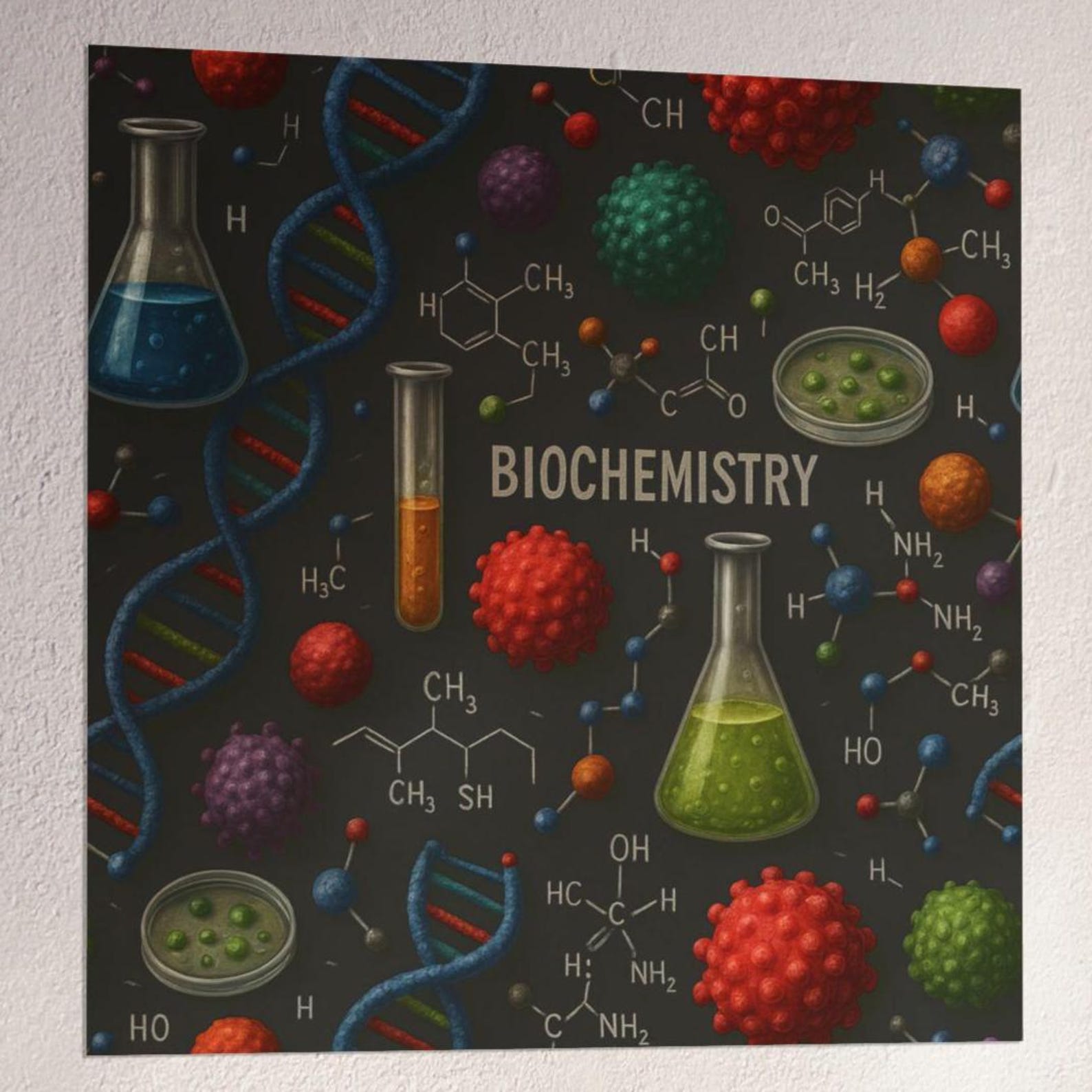 Biochemistry Poster Science Wall Art STEM Classroom Decor Chemistry ...