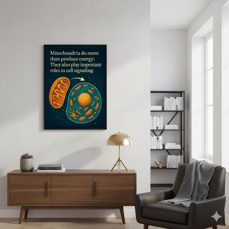 Science Fact Matte Vertical Posters Mitochondria Cell Cheat Sheet Art ...