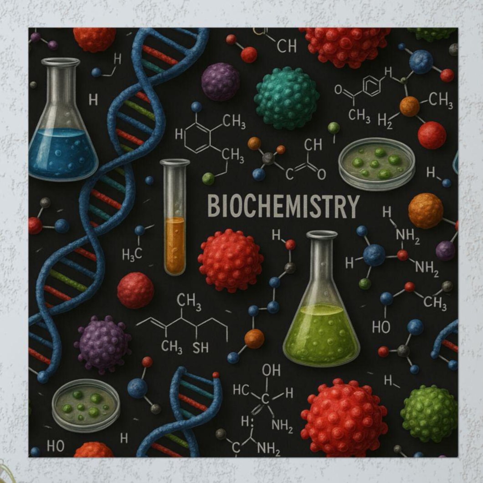 Biochemistry Poster Science Wall Art STEM Classroom Decor Chemistry ...