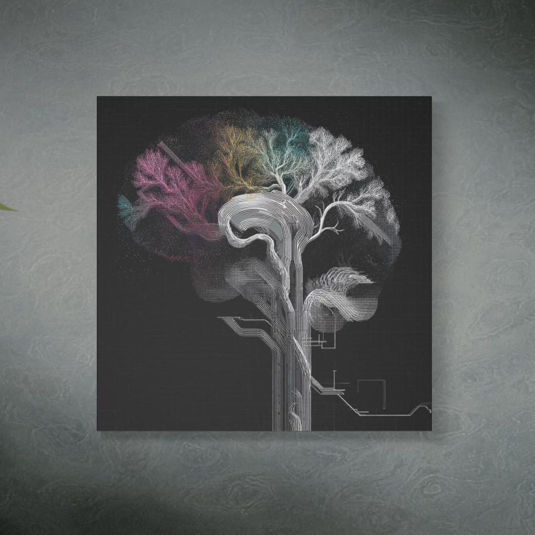 Brain Art Canvas Neuro Science Homeware Gift for Doctorate Student ...