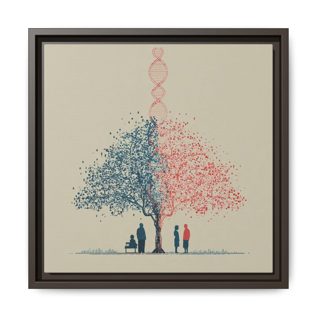 Genetics Meets Humanity Framed Wall Art DNA Tree Science Art Genetic ...