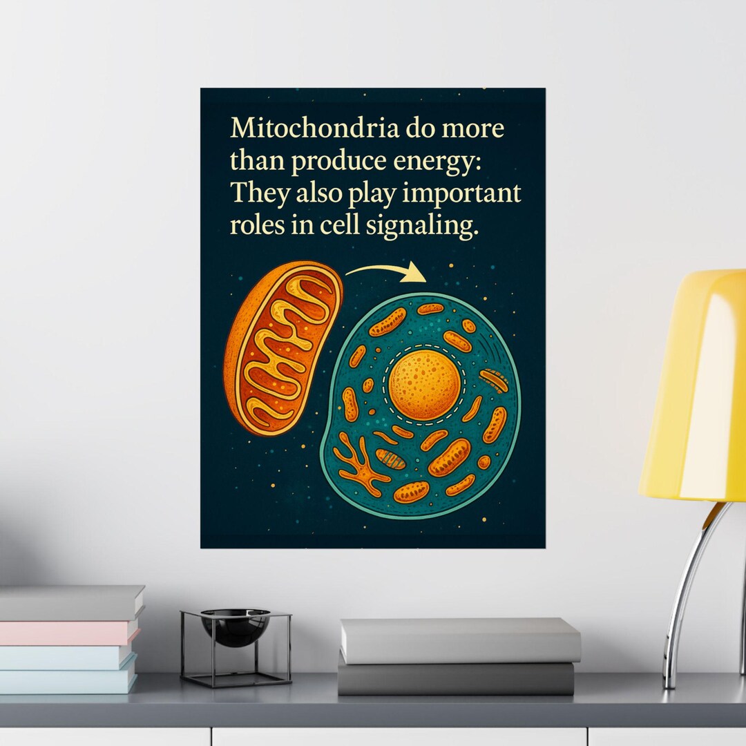 Science Fact Matte Vertical Posters Mitochondria Cell Cheat Sheet Art ...