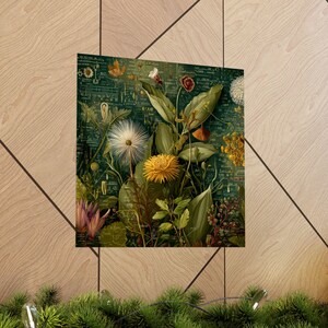 Botany Science Poster Plant Anatomy Cheat Sheet Vintage Academic Wall ...