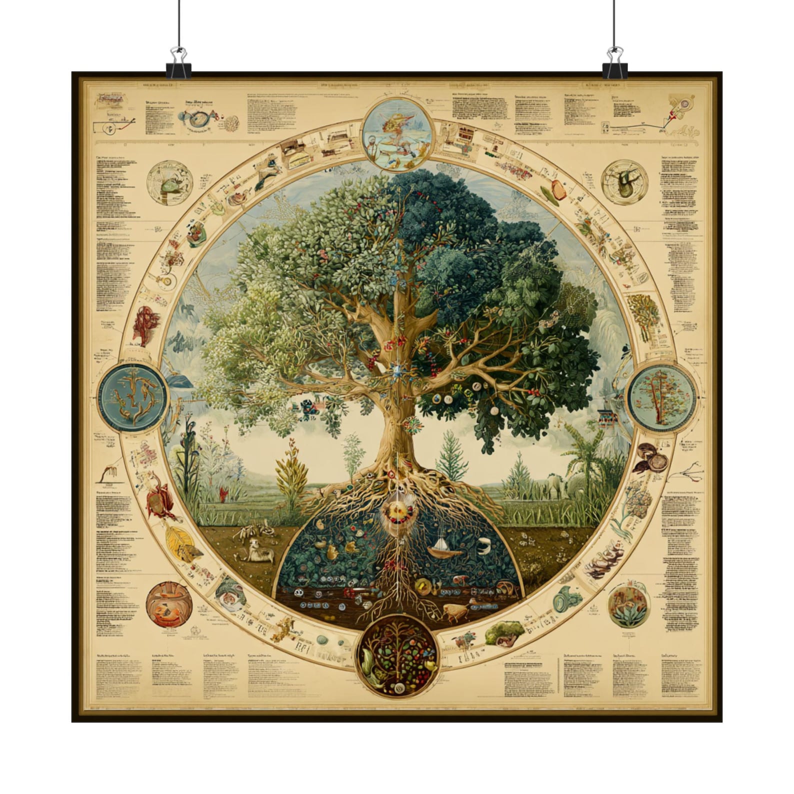 Tree of Life Educational Science Art Poster Vintage Botanical Diagram ...