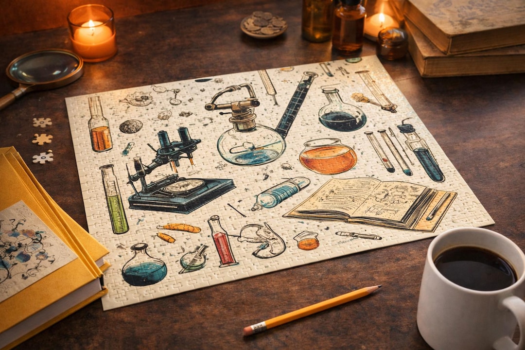 Science Laboratory Puzzle STEM Gift Chemistry Nerdy Jigsaw 120 252 500 ...