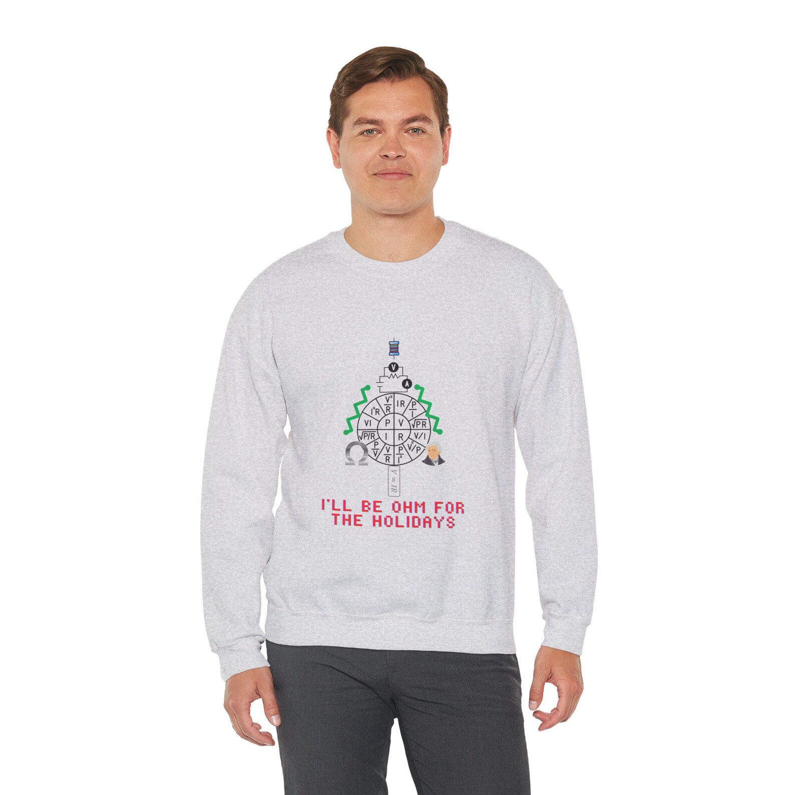 Science Christmas Ohm Ugly Sweater Sweatshirt Funny Nerd Teacher ...