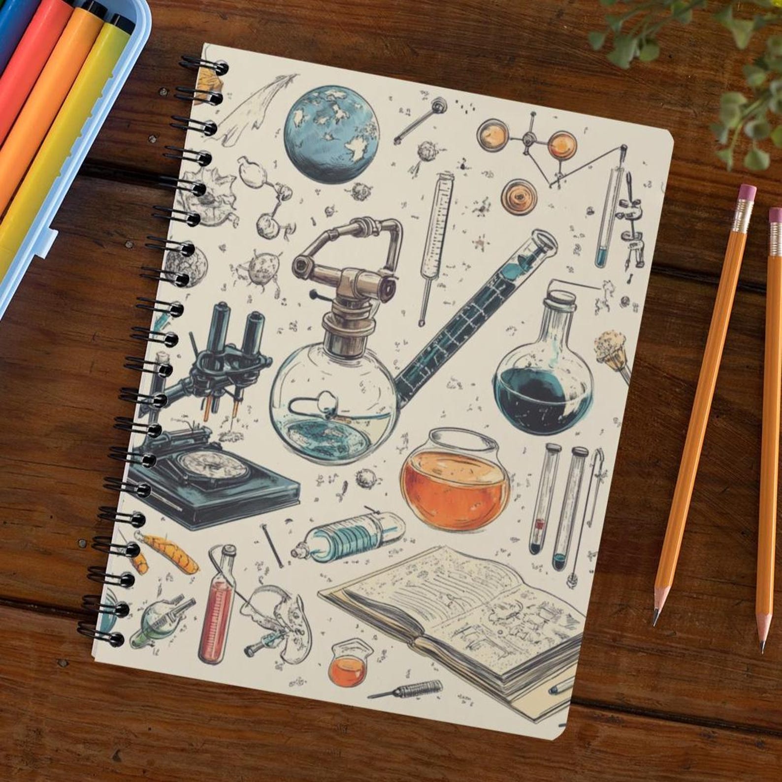 Science Lab Spiral Notebook Chemistry Journal for Students Teachers ...