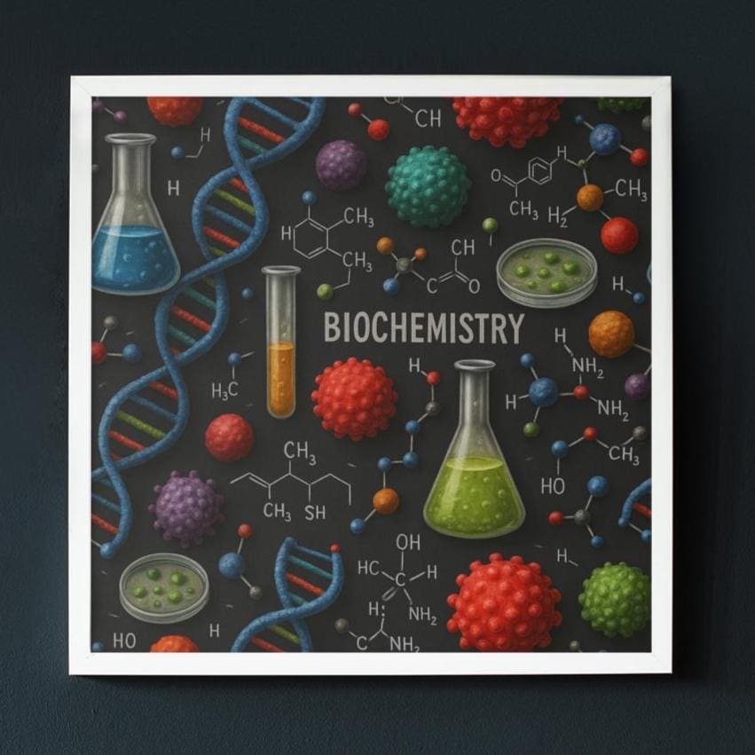 Biochemistry Poster Science Wall Art STEM Classroom Decor Chemistry ...