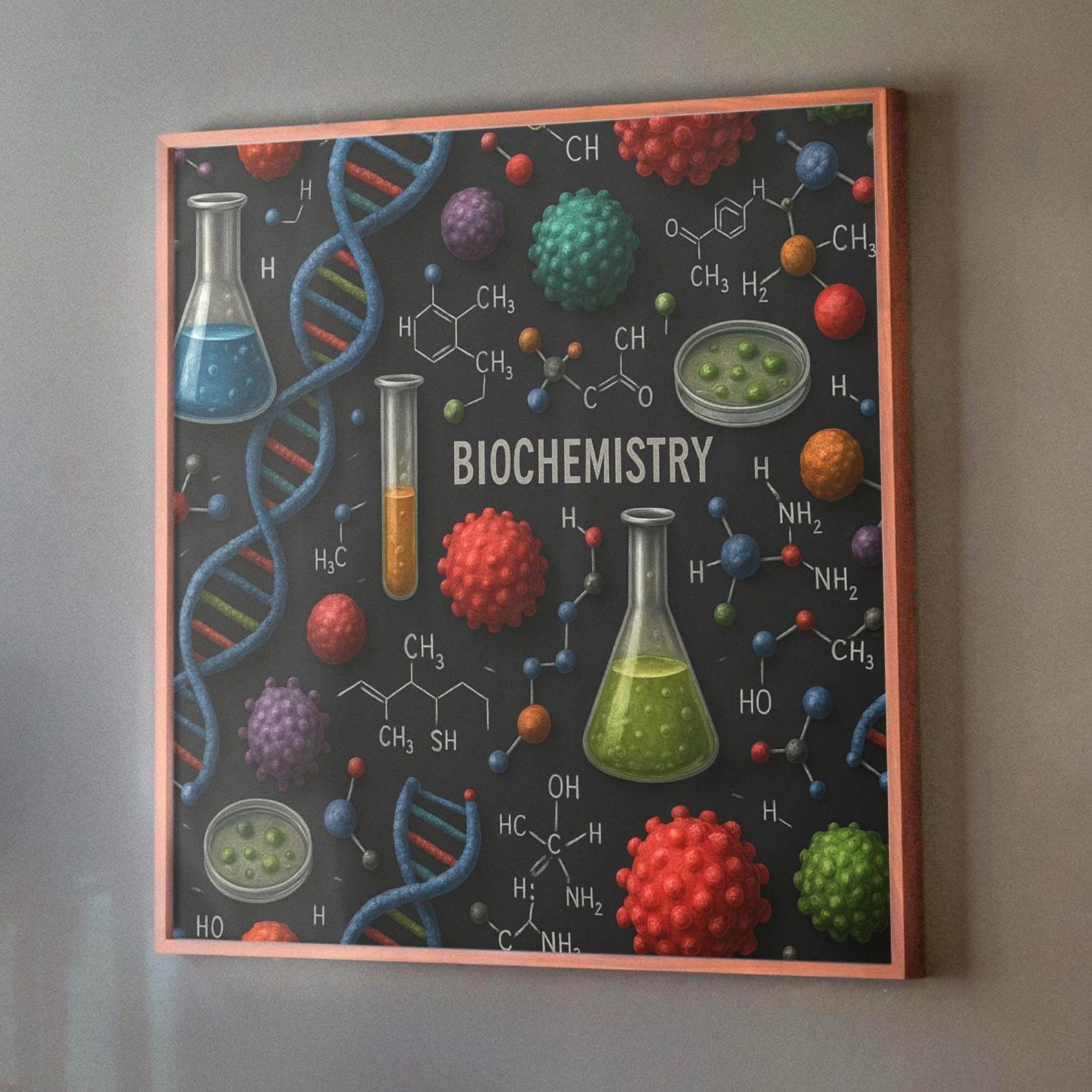 Biochemistry Poster Science Wall Art STEM Classroom Decor Chemistry ...