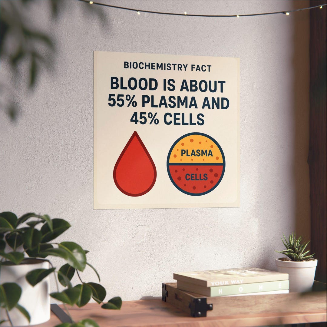 Biochemistry Poster Blood Plasma Cells Print Science Classroom Wall Art ...