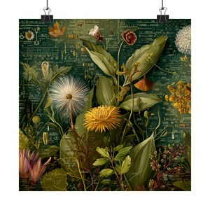 Botany Science Poster Plant Anatomy Cheat Sheet Vintage Academic Wall ...