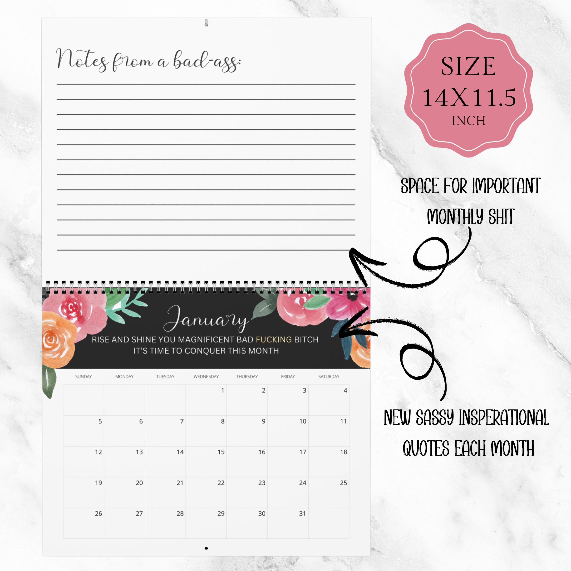 2025 Funny Inspirational Wall Calendar for Bad-ass Women, the Power of ...