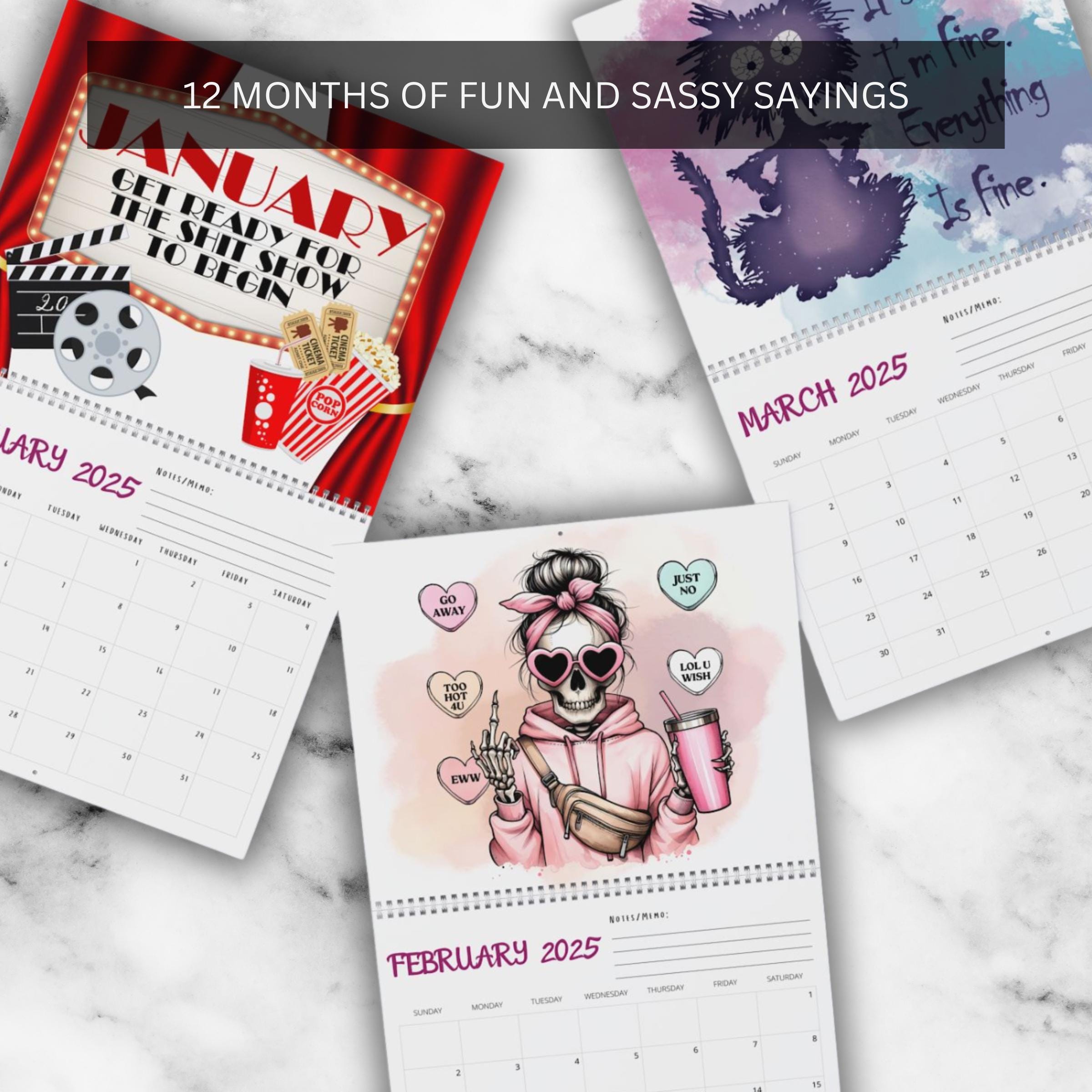 2025 Funny Memes Calendar, Here We Go Again Calendar, Funny 2025 ...