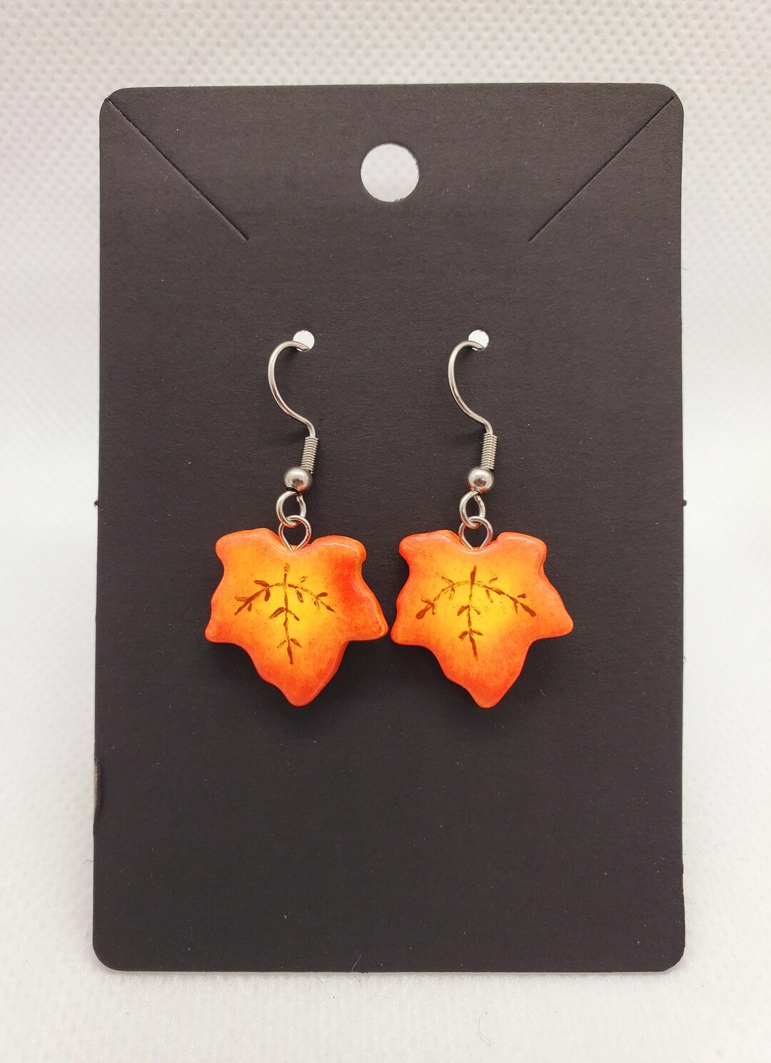 Lightweight Fall Leaf Earrings, Yellow and Red Autumn Leaves, Seasonal ...