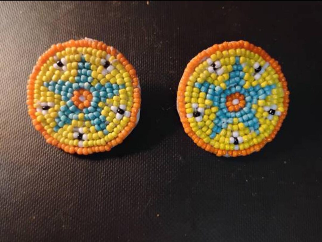 Hopi Blue Star Kachina Beaded Earring Set - Etsy