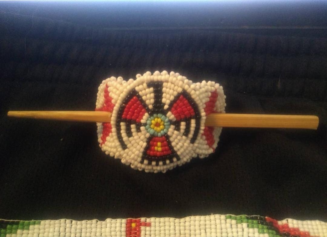 Native American Beaded Hair Bun W/ Sticks - Etsy