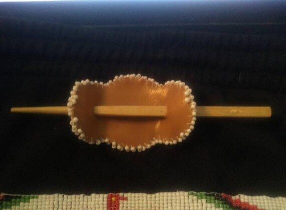 Native American Beaded Hair Bun W/ Sticks - Gem