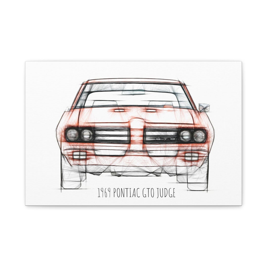 1969 Pontiac GTO Judge Hard Sketch Canvas - Etsy