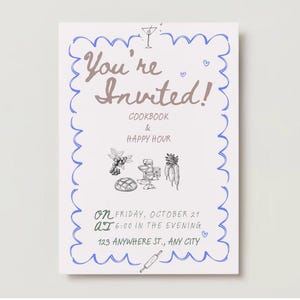 Cookbook and Happy Hour Invite Template - Etsy