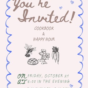 Cookbook and Happy Hour Invite Template - Etsy