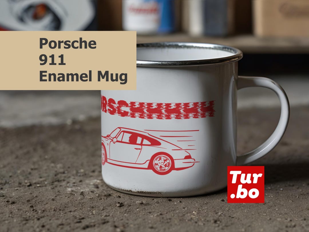 Porsche Enamel Mug, Porsche 911 Drawing, Porsche Fanboy Gift, Funny ...