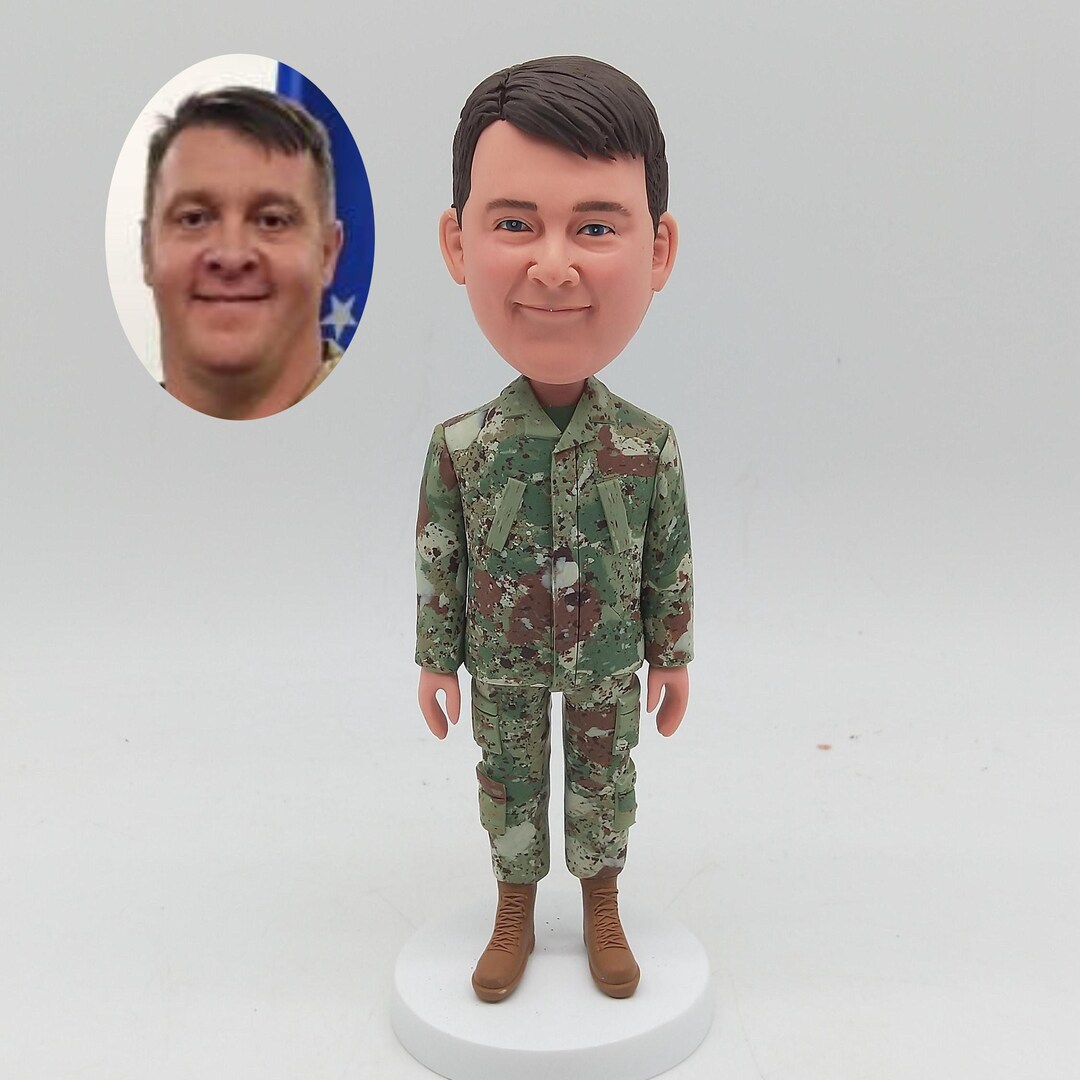 Personalized Military Bobblehead, Custom Soldier Figurine, Veteran Gift ...