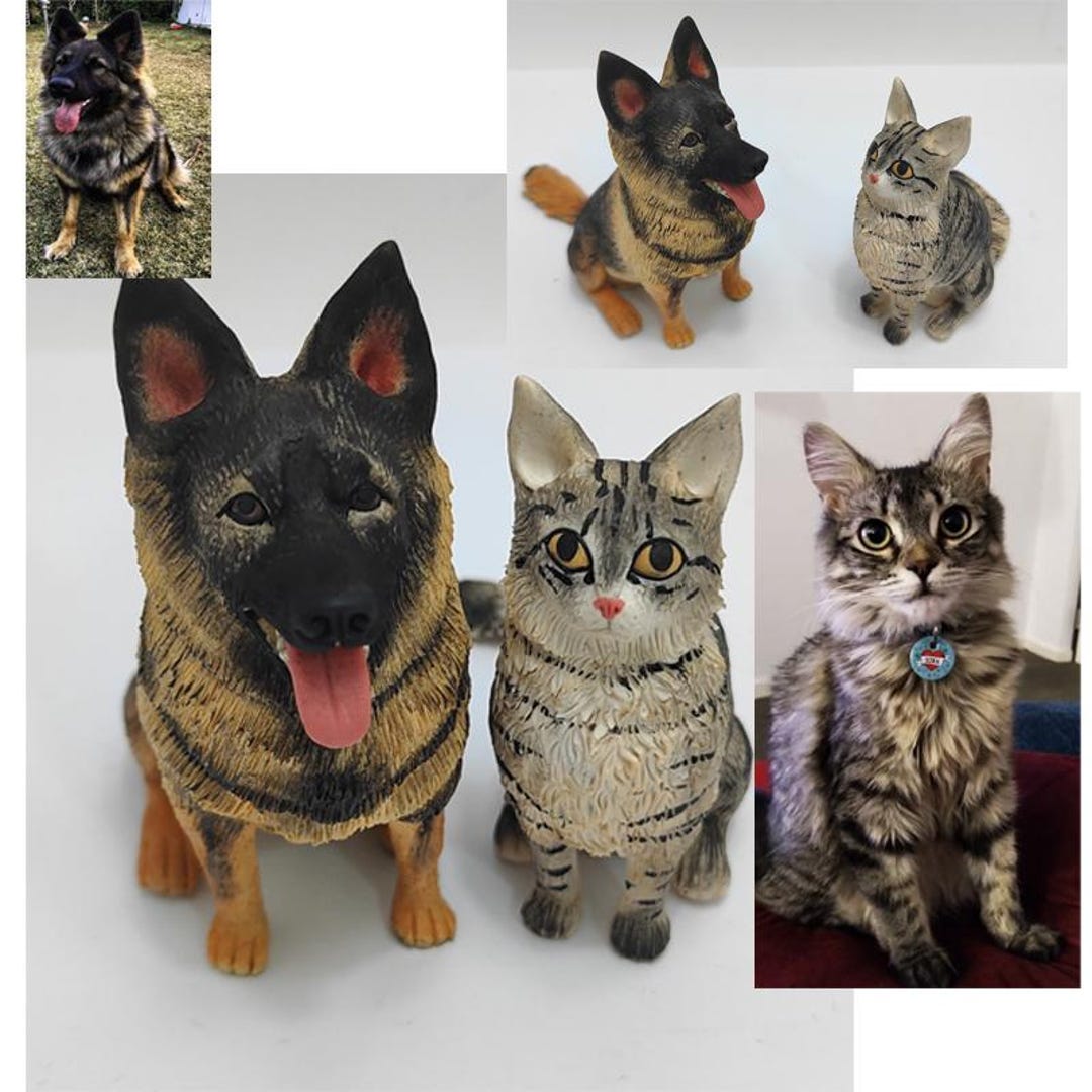 Custom Cat Figurine Lifelike Desk Display Memorial Pet Collectible Cake ...