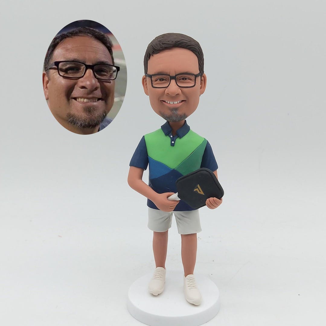 Custom Pickleball Bobblehead From Photo – Personalized Clay Sculpture ...