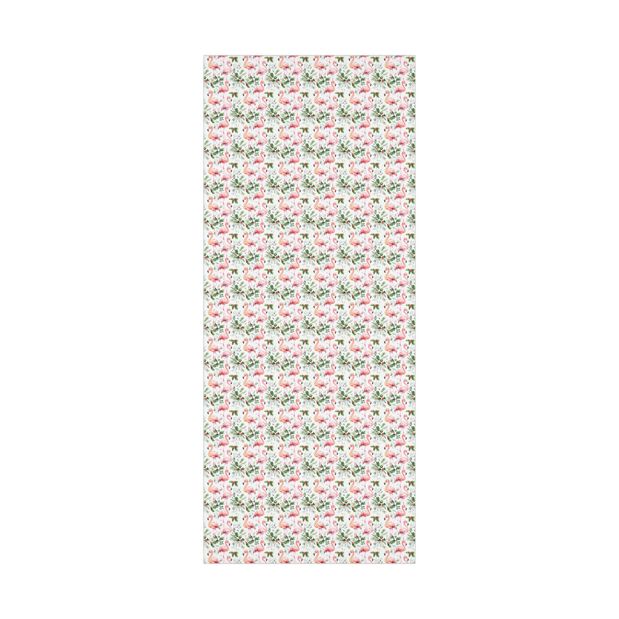 Tropical Flamingo Christmas Wrapping Paper Roll, Festive Flamingo ...