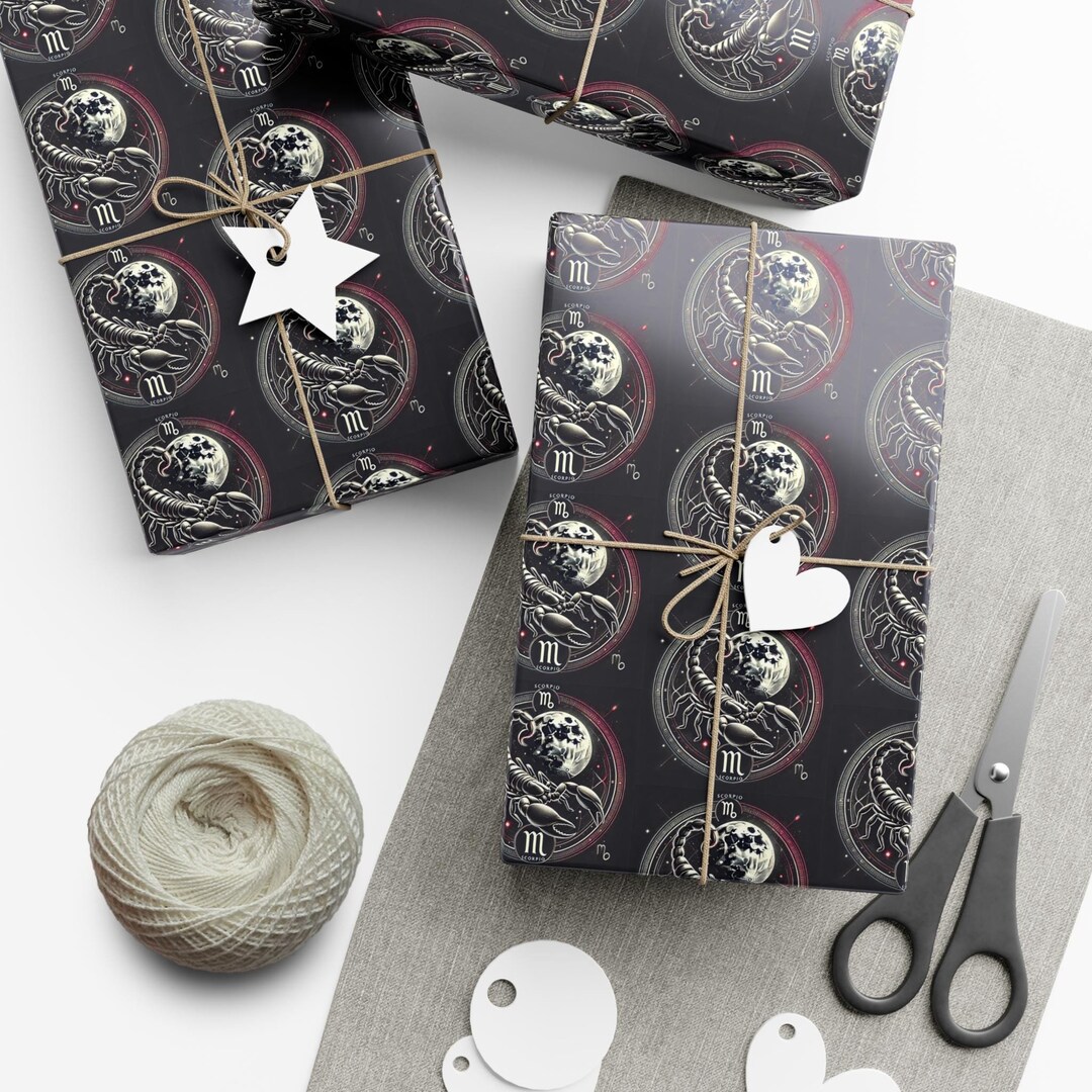Scorpio Astrological MADE TO ORDER Gift Wrap Paper, Zodiac Theme Wrap ...
