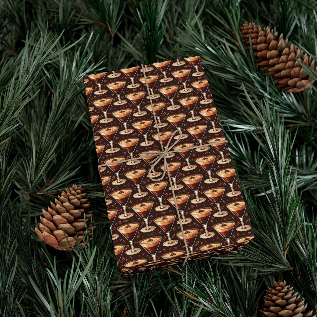 Espresso Martini Wrapping Paper, Bar-themed Gift Wrap Roll for Cocktail ...