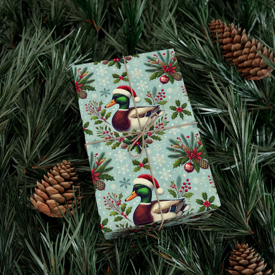 Mallard Duck Gift Wrap, Duck Hunting Gift Wrapping Roll, Christmas Duck ...