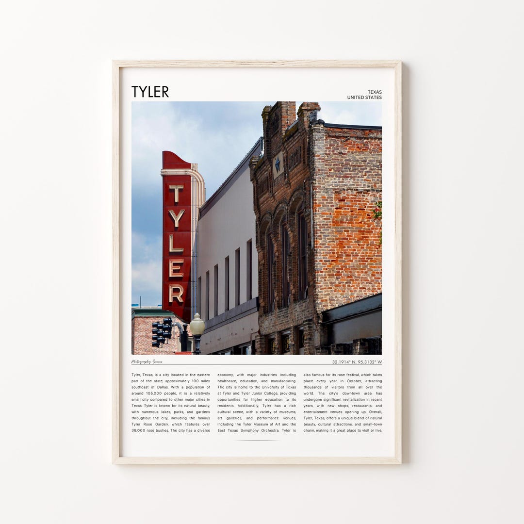 Tyler Poster Print, Tyler Travel Poster, Tyler Wall Decor Art, Tyler ...