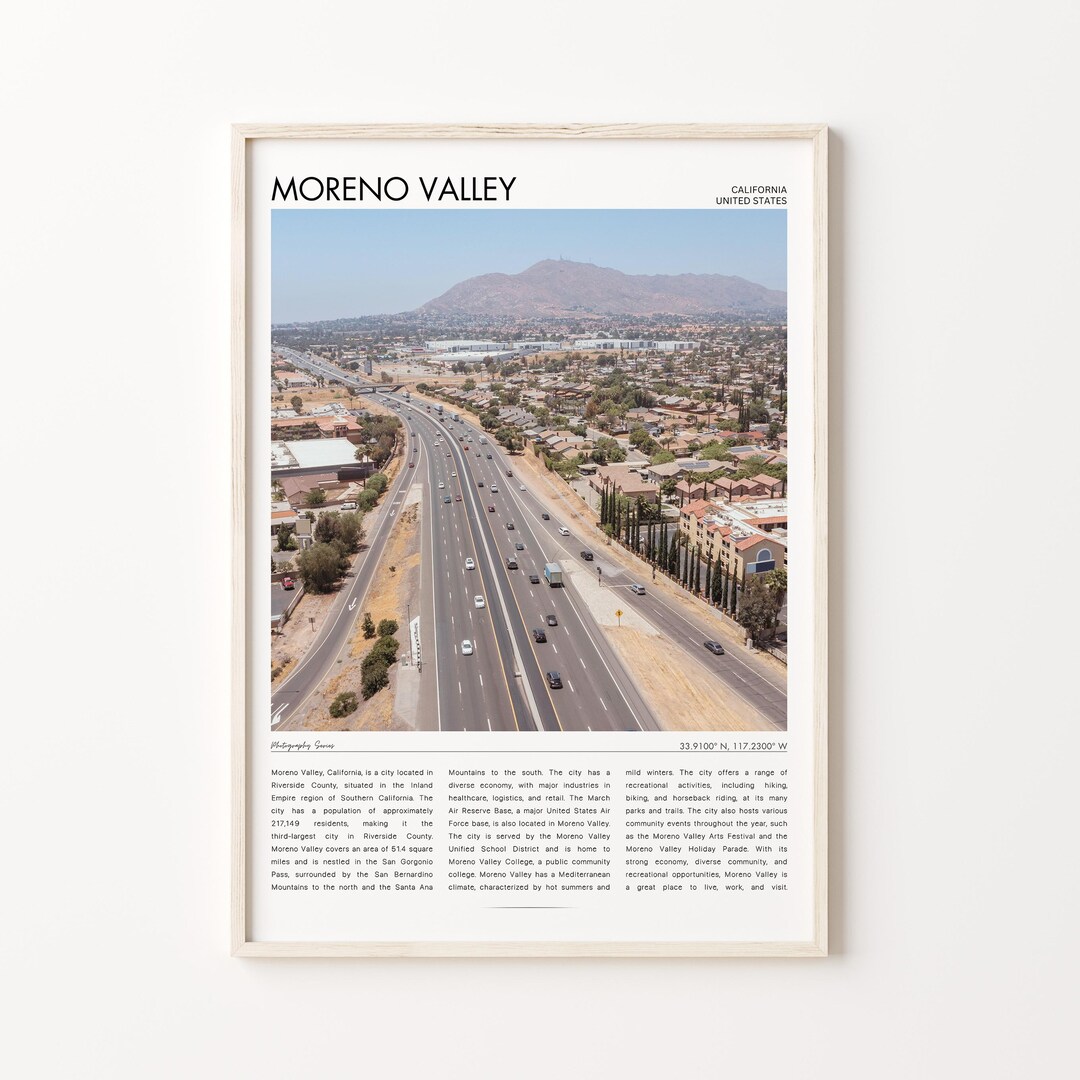 Moreno Valley Poster Print, Moreno Valley Travel Poster, Moreno Valley ...