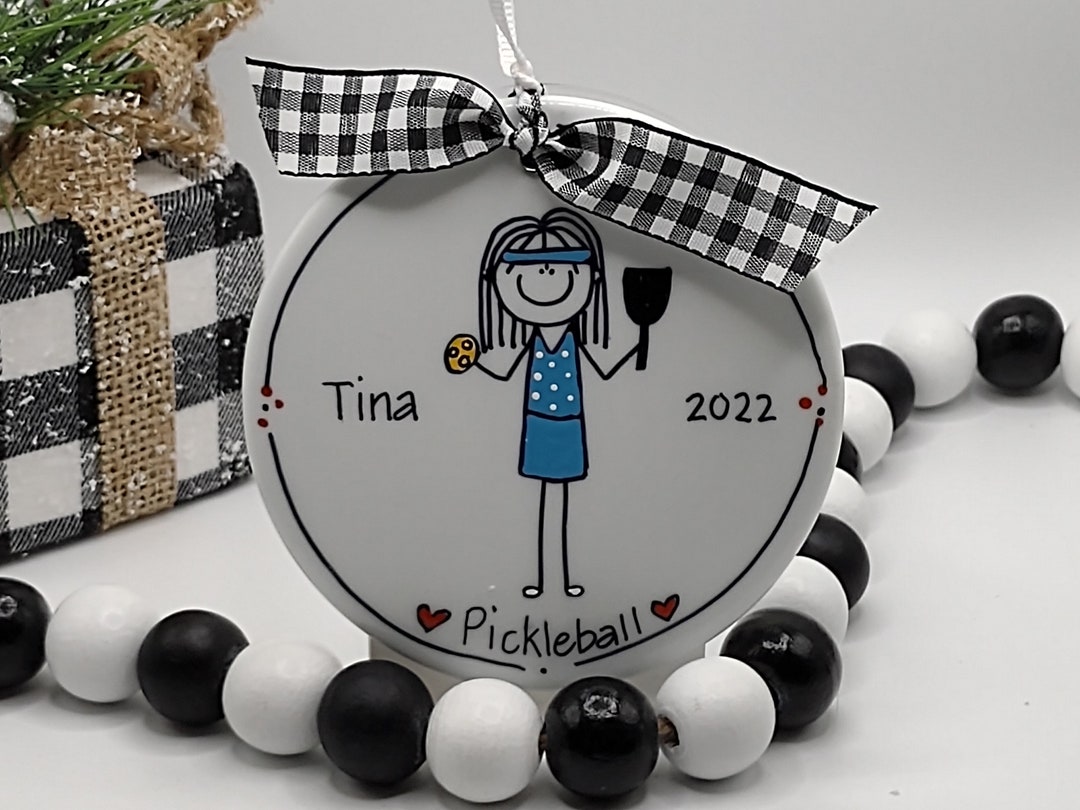 Pickleball Players Personalized Stick Figure Ornament - Etsy