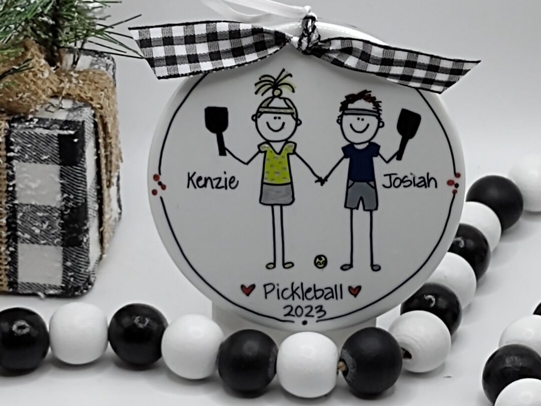 Pickleball Player(s) Personalized Stick Figure Ornament - Etsy