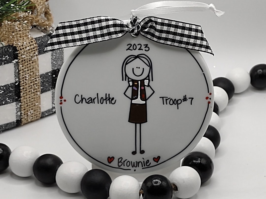 Daisy/brownie/girl Scout Personalized Stick Figure Ornament - Etsy