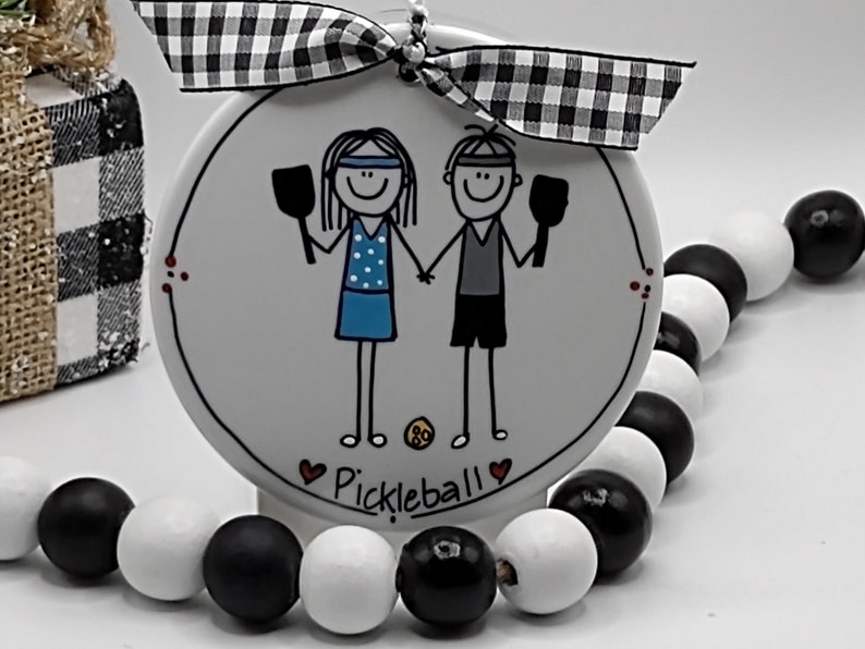 Pickleball Players Personalized Stick Figure Ornament - Etsy